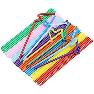 400 Pcs Colorful Flexible Plastic Drinking Straws Individual Package Disposable Bendy Straws 10.23" Extra Long Fancy Straws for Drink