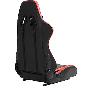 Supllueer Racing Seats Double Slide Rails Universal Racing Seats with Neck Waist Pillows fit Racing Simulator Cockpit Stand,Backrest 170 ° Ergonomic Adjustment,NO Stand