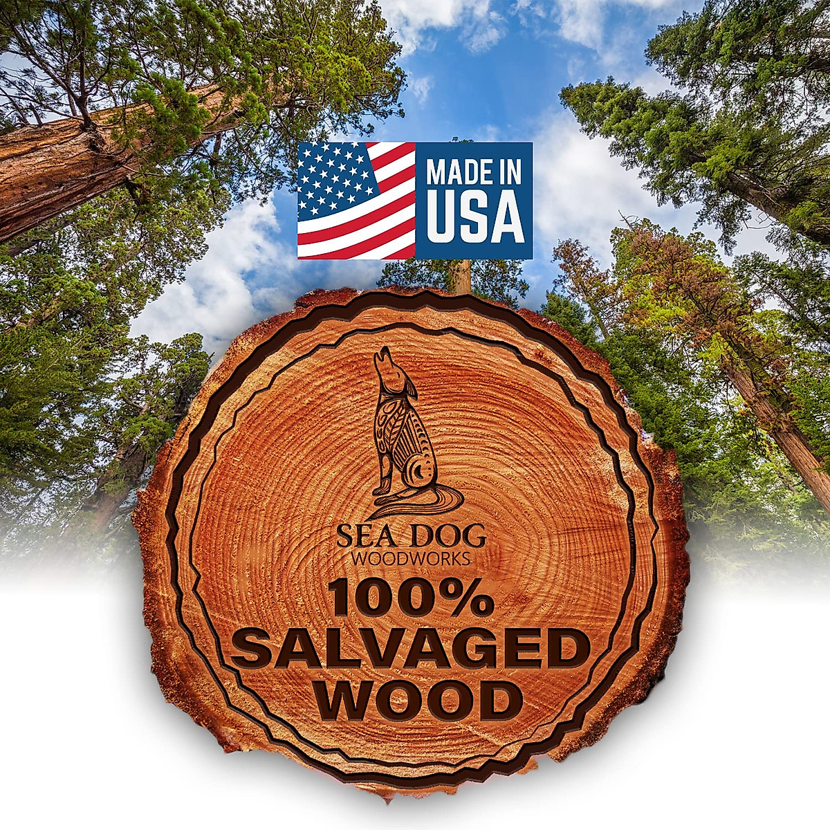 Tap Handle Holder Display Floating Shelf | Wall-Mounted Tap Handle Display Shelf Constructed from Reclaimed Redwood | Beer Tap Holder for 10 Tap Faucet Handles | Made in USA (10 Tap Handles)