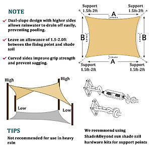 Shade&Beyond 11'12''x11'12'' Sun Sail Shade UV Block Sunshade Sail for Patio Backyard Yard Sand Desert