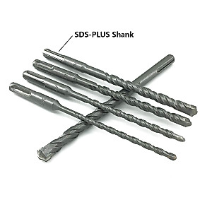 SPKLINE 5 Pcs SDS-Plus Rotary Hammer Drill Bit Set 3/16",1/4",5/16",3/8",1/2" Diameter,Tungsten Carbide Tip SDS+ Impact Drill Bits for Concrete Brick Block Mortar Stone and Other Masonry