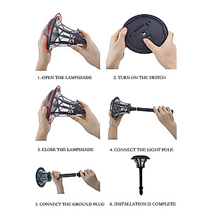 YLHDRILY 6 Pack Solar Path Lights High Lumen Super Bright SMD LED Solar Outdoor Stainless Steel & Glass Waterproof Landscape Lights for Pathway,Garden,Yard, Patio, Walkway,Driveway,