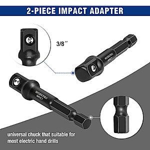 WORKPRO 15 Pieces Impact Bolt & Nut Remover Set, 3/8” Drive Bolt Extractor for Removing Stripped, Damaged, Rounded off and Rusted Bolts & Nuts