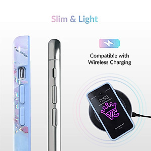 Velvet Caviar Compatible with iPhone 11 Case Marble for Women & Girls - Cute Protective Phone Cases (Pink Iridescent Holographic Blue)