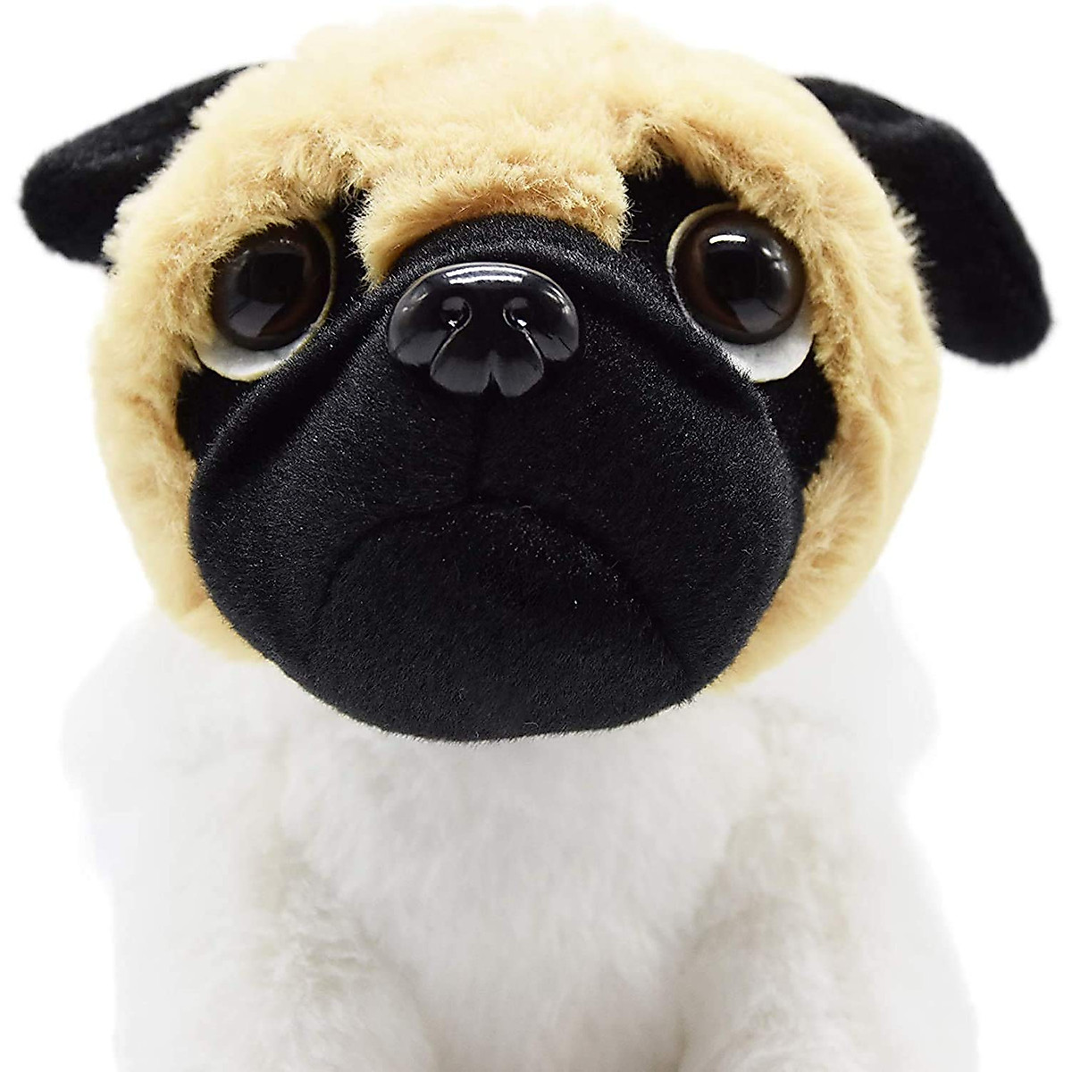 CASAGOOD Pug Dog Stuffed Animal in White Bunny Rabbit Costume Adorable Plushies Pug Wearing Bunny Rabbit Outfit Plush Toys as Great Gift for Kids Stuffed Puppy Animals 12 Inch