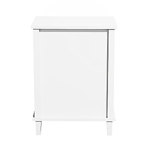 Leavader Wooden Nightstand for Kids Room, Bedroom Nightstand with 1 Drawer and 1 Lattice, Side Table with Storage End Table for Child Room, Baby Room, Small Spaces