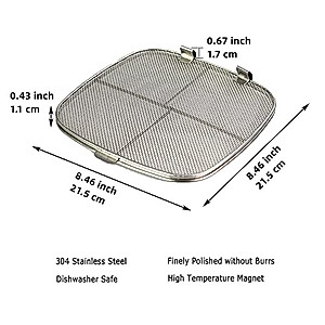 Stainless Steel Splatter Shield - Air Fryer Accessories Replacement Parts for Ninja Foodi AG301, AG300