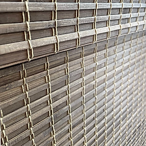 MOOD Custom Bamboo Shades | Rustic | Cordless Bamboo Roman Shades for Windows and Doors (Natural Woven) | Rustic (Great Privacy) | Sample Swatch Kit