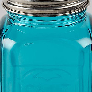 RSVP International Retro Glass Salt & Pepper Shaker | Stainless Steel Lids |, 8 oz, Turquoise