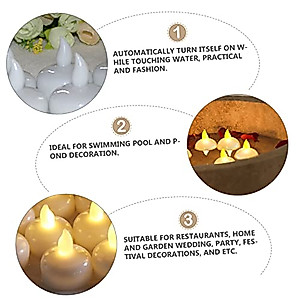 Healeved 24 Pcs LED Floating Candle LED Decor Wedding Decor LED Tea Lights LED Candle Lights Floating Tealights Flameless Floating Candle LED Lights Stylish Floating Candles Lights Plastic