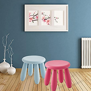 Soerreo Children's Footstools, Kindergarten Learning Stools,Children's Dresser Stool, Plastic Light Footstools are Durable and Movable (Blue)