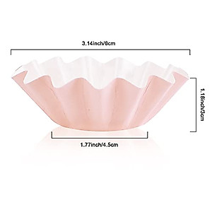 200PCS Wave Cupcake Liners, FULANDL Standard Size Muffin Liners Baking Cups, Greaseproof Coated Cupcake Wrappers for Wedding Birthday Party Baby Shower (100 Purple + 100 Pink)