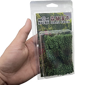 Woohome Green Miniature Shrubs Model Bushes Long Shrub Vegetation Groups Model Grass Tufts for DIY Architecture Building Model Railway Train Diorama Garden Scenery Landscape Layout