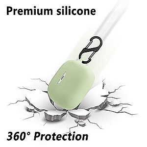 Geiomoo Silicone Case Compatible with JBL Tune 230NC TWS, Protective Cover with Carabiner (Luminous Green)