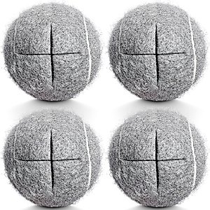 HPWFHPLF Precut Tennis Balls, 4PCS Walker Glide Balls, Heavy Duty Long Lasting Felt Pads for Furniture Legs and Floor Protection (Grey)