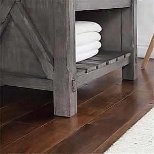 VINNOVA Villareal 36" Single Bath Vanity in Classical Gray with White Farmhouse Basin