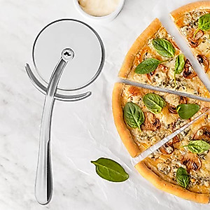 YNNICO Pizza Cutter with Ergonomic Handle, Stainless Steel Pizza Wheel Easy to Cut and Clean, Super Sharp Pizza Slicer, Dishwasher Safe