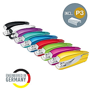 Leitz Stapler, 30 Sheet Capacity, Ergonomic Metal Body, Includes Staples, Wow Range, 55022016 - Yellow