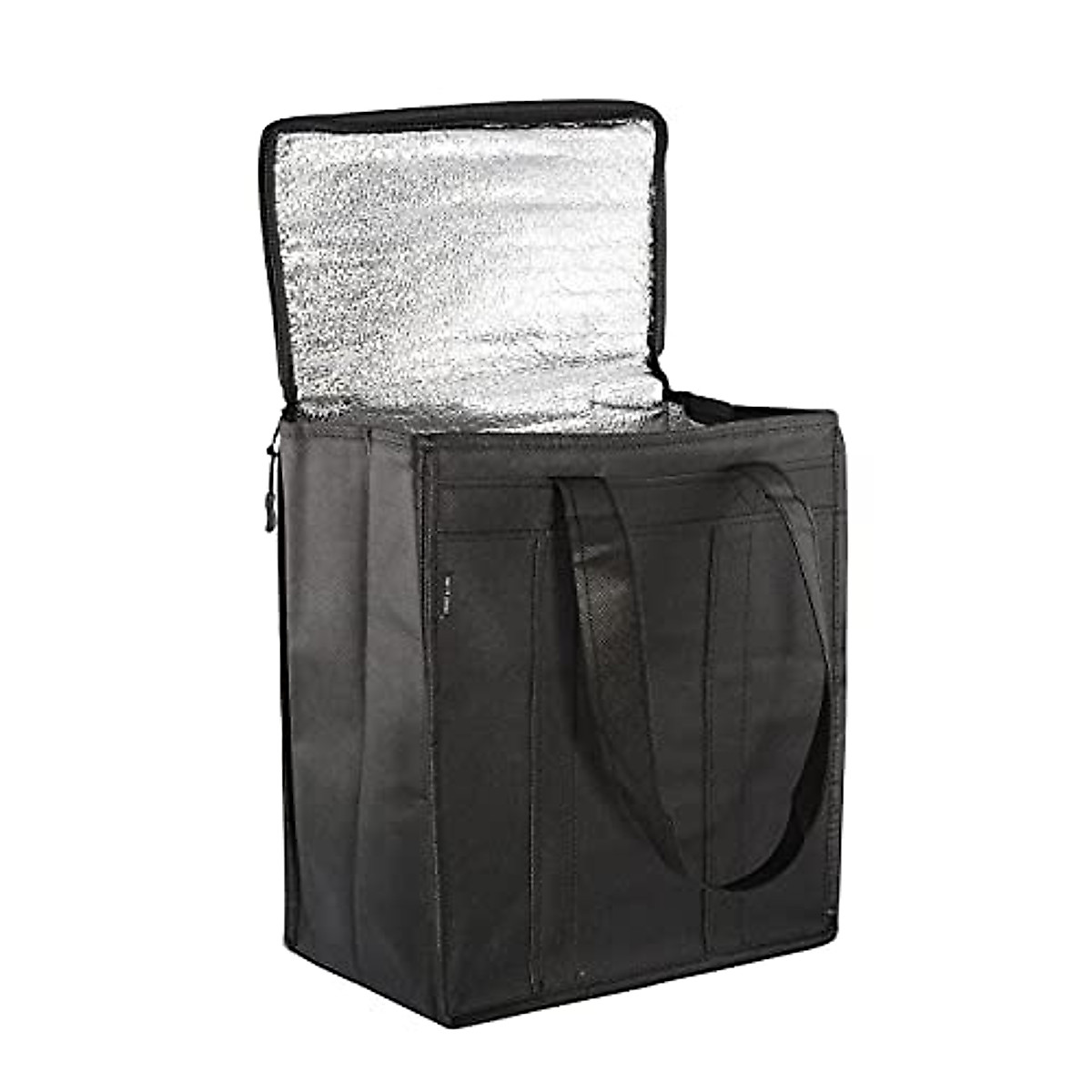 Insulated Shopping Bags for Groceries - 2 Pack Soft Sided Cooler Bag, Insulated Grocery Bags with Zippered Top, Reusable Shopping Bags for Food, Delivery, Catering, Foldable & Collapsible Tote Bags