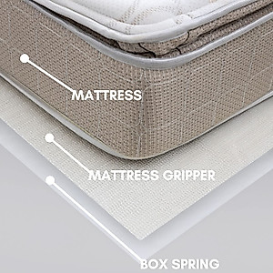 Mattress Slide Stopper | Anti-Slip Grippers to Prevent Sliding | Futon & Mattress Pad for Twin Size | Keep Mattress Topper Secure & in Place