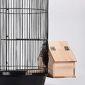 OMEM Birds Nests Parrot House Wooden Breeding Box Birdcages Stand Accessories