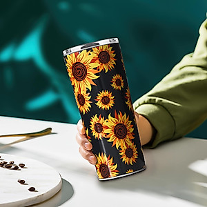 Weboia Sunflower Tumbler Birthday Gifts for Women Insulated Mug Gifts for Girl Friend Sunflower Coffe Cup Gifts for Mom Daughter Sunflower Lovers