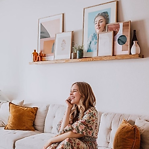 ROGMARS Floating Shelves for Wall 48 inches Long,8 Inch Deep Solid Wood Heavy Duty Wall Shelves with Invisible Brackets,Farmhouse Wooden Wall Mouted Floating Shelves for Kitchen,Bedroom,Living Room