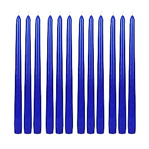 Zest Candle 12-Piece Taper Candles, 12-Inch, Blue