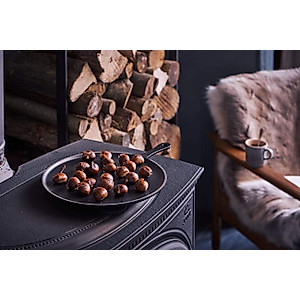 Le Creuset Enameled Cast Iron Crepe Pan with Rateau and Spatula, 10.75", Cerise