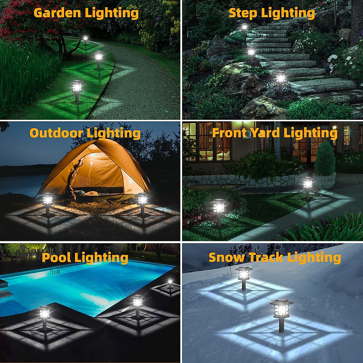 Beassla Solar Garden Outdoor Lights 12 Pack, 12 Hrs Long-Lasting Waterproof Pathway Lights Solar Powered Auto On/Off, Decorative for Landscape Walkway Driveway Patio Yard & Lawn