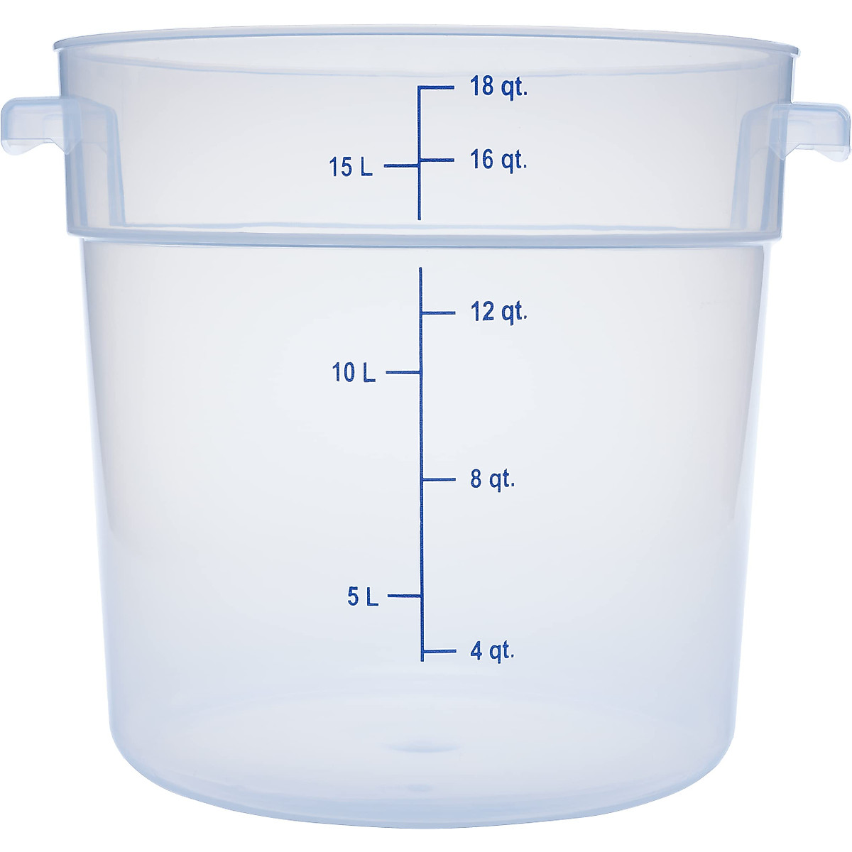Carlisle FoodService Products Storplus Round Food Storage Container with Stackable Design for Catering, Buffets, Restaurants, Polypropylene (Pp), 18 Quart, Clear, (Pack of 6)