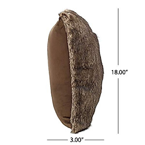 Christopher Knight Home Elise Fabric Pillows with Polyester Fiber Fill, 2-Pcs Set, Dark Brown