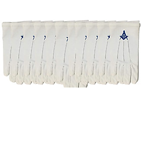 Masonic Blue Lodge Free Masons Officer Aprons 12 Chain Collar 12 Jewels 12 Gloves 12 Set of 12X4 Lot