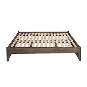 Prepac Select Queen 4-Post Raised Platform Bed with Under Bed Storage Space, Modern Queen Storage Bed 83" D x 63" W x 16" H, Drifted Gray, DBSQ-1302-2K