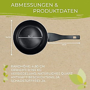 Berndes 24 cm, b.Green Aluminium Induction Frying pan Made from 100% Recycled Beverage cans, 24cm, Black