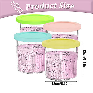 W U Y U E C A T 4-Piece Ninja Creami Pints and Lids, Ice Cream Containers for Ninja Deluxe Ice Cream Maker