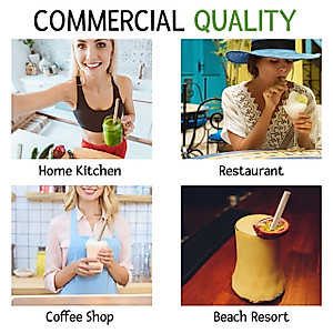 Friendly Straw 150 Pack Biodegradable Jumbo Smoothie and Milkshake Straws, 7.75" x .4" Extra Wide Disposable Kraft Paper Straws Bulk Pack