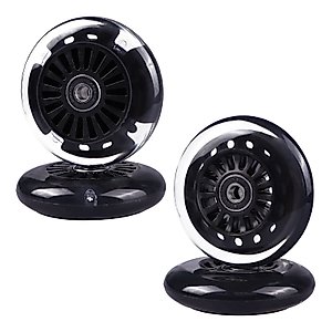 Gladeer 90mm Wiggle Car Polyurethane Replacement Wheels Set for Upgrades for PlasmaCar Ride-on Toys Wiggle Car Replacement Wheels, 4-Pack (Black)