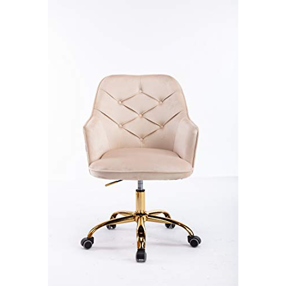 Gecheer Velvet Swivel Shell Chair for Living Room,Office Chair, Modern Leisure Arm Chair Beige