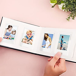 64 Pockets Mini Photo Album with Writing Space, Front Window, Polaroid Photo Albums 3 Inch for Fujifilm Instax Mini 12 11 9 8 7+ 40 EVO Film, Polaroid 300, HP Sprocket, K-pop Photocards (Black)