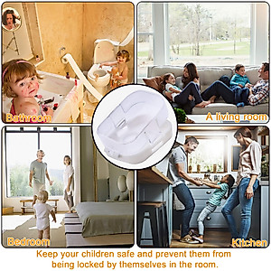 Door Anti-Lock Switch Safety Cover for Child Safety,Baby Toddler Proofing Door Knob Lock cover, Prevent Kid from getting locked in the room,Premium ABS,No Toxic,odor-free,Easy for Adult