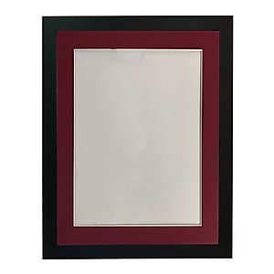 FRAMES BY POST H7 Picture Frame Black with Red Mount 50 x 40 cm Image Size A3 Plastic Glass