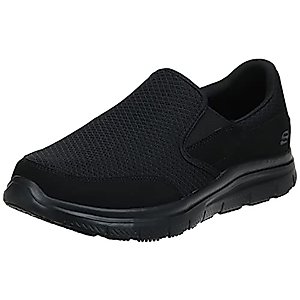 Skechers Men's Black Flex Advantage Slip Resistant Mcallen Slip On - 9.5 D(M) US