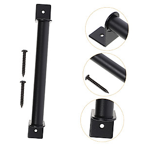 Mikikit Sliding Door Handle Barn Door Handles Black Easy Installation Sturdy for Kinds of Heavy Duty Doors