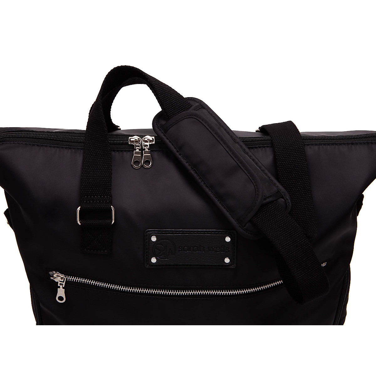 Sarah Wells Lizzy Breast Pump Bag - Compatible with Spectra, Medela, and More - Insulated Cooler Pocket (Black)