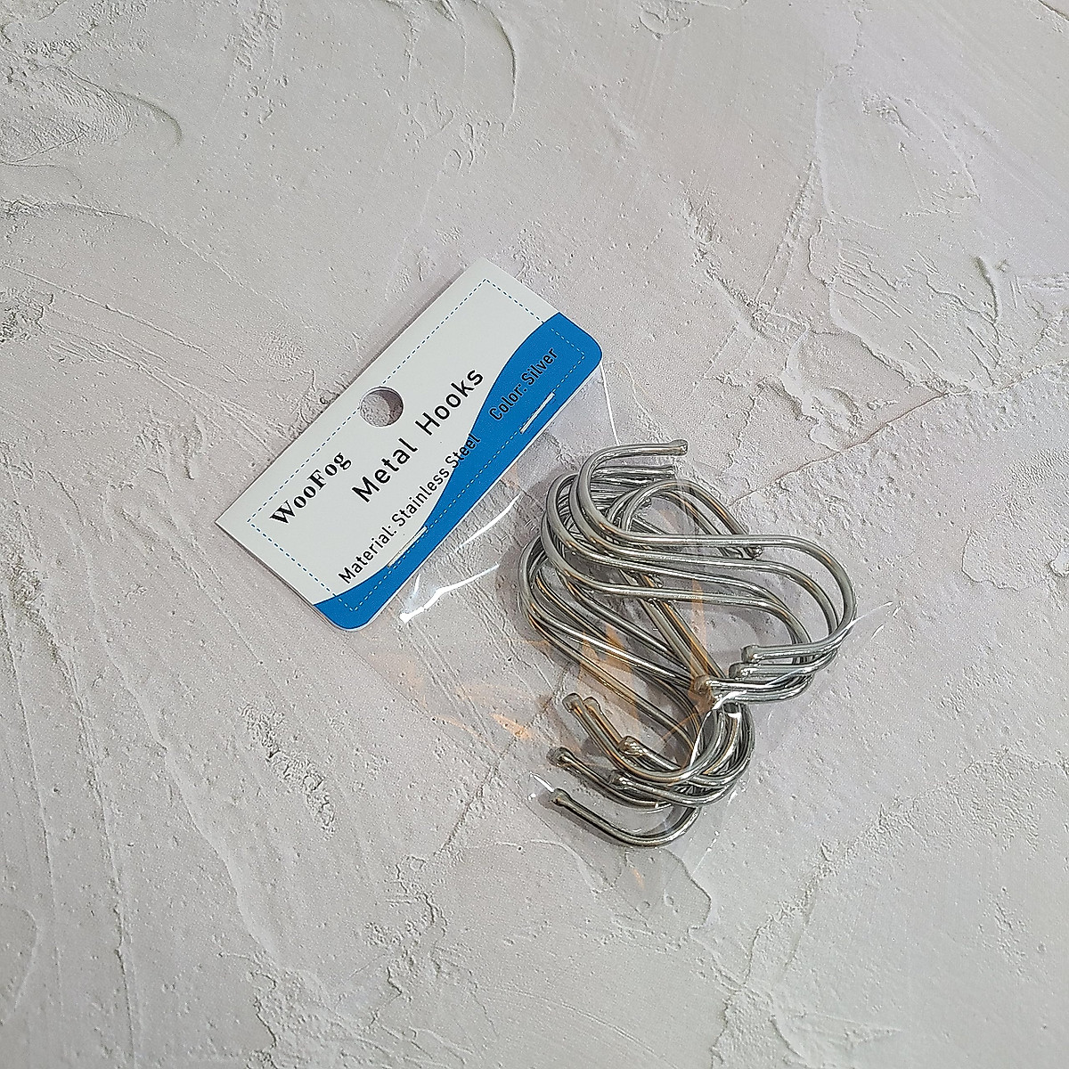 WooFog Metal Hooks, S Shaped Stainless Steel Hooks Metal Hanging Hooks Curtain Hooks Pan Pot Holder Rack Hooks for Hanging Pot, Pan, Cups, Plants, Bags, Jeans, Towels (Silver)