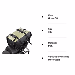 Rhinowalk Motorcycle Tail Bag Motorbike Side Bag 30L Full Waterproof Motor Saddle Pannier Bag Rear Rack Trunk Professional Motor Accessories-Green