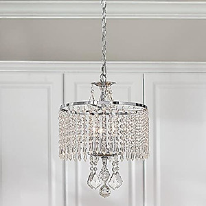 Home Decorators Collection HD-1144-I 3-Light Polished Chrome Mini-Chandelier with K9 Hanging Crystals
