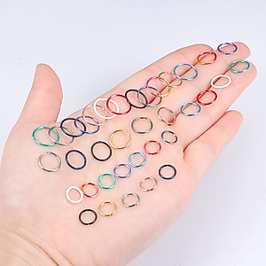 JOERICA 36PCS 20G Stainless Steel Nose Ring Hoop for Women Men Nose Piercing Jewelry Septum Ring Lip Cartilage Helix Hoop Piercing 6MM 8MM 10MM