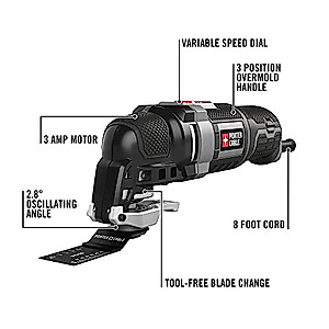 PORTER-CABLE Oscillating Multi-Tool Kit, 3.0-Amp, 11-Piece, Corded (PCE606K)
